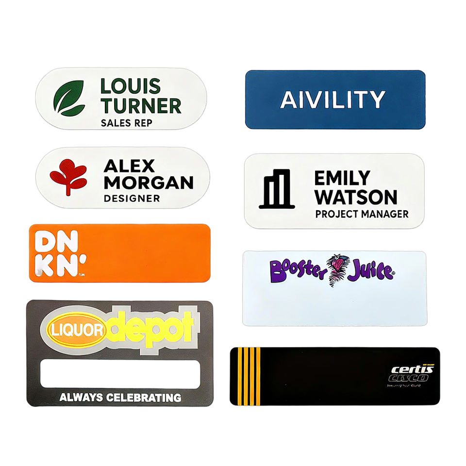Custom Acrylic Name Badges Magnetic ID Tag Transparent PVC ABS Plastic ...