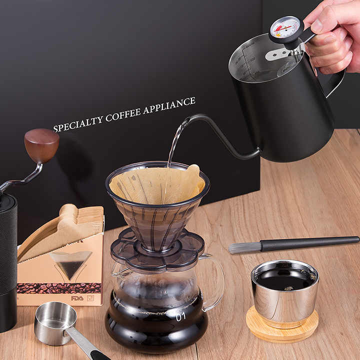Outdoor Manual Grinder Coffee Maker Gift Set for Travel