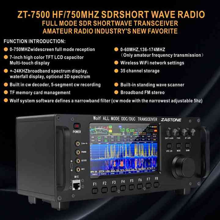 ZASTONE ZT7500 100W Shortwave CB Radio with Touch Screen