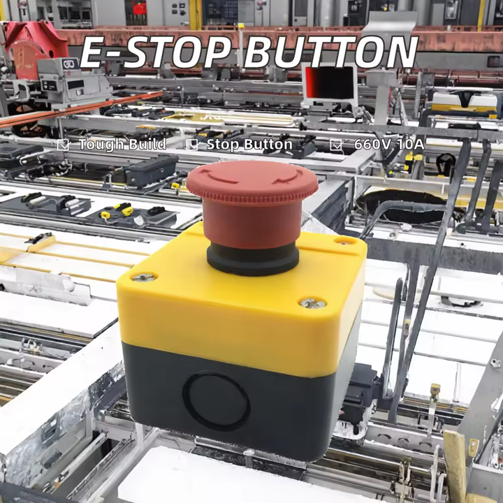 Certified Safety Emergency Stop Switch 1NO 1NC 660V 10A for Electrical Control Panel Integration ...