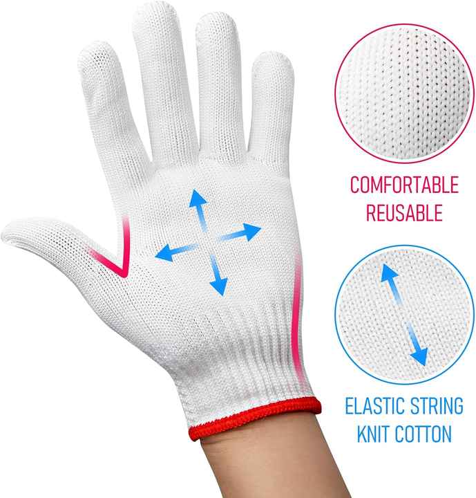 Nylon Gloves Red+White Wear-Resistant Hand Protection Safety Work Labor ...