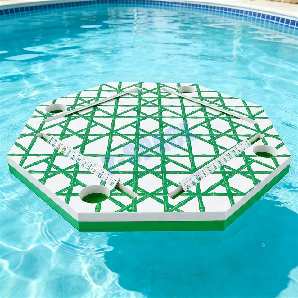 Foldable Floating Mahjong Table Printed logo EVA Foam Pool Mat 33Inch ...