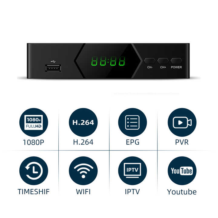 Digital Set Top Box DVB T2 HD FTA Free To Air DVBT2 h.265 Hevc TV Box Terrestrial digital TV ...