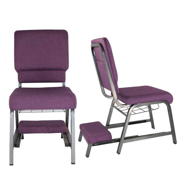 Auditorium Muslim Prayer Folding Mosque Genuine Leather Chairs