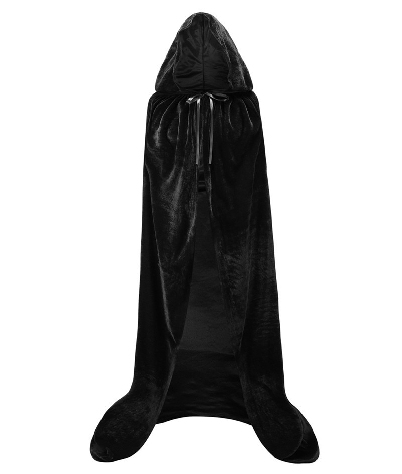 Medieval Cape Hooded Witch Cloak Devil Robe Unisex Vampire Shiny ...
