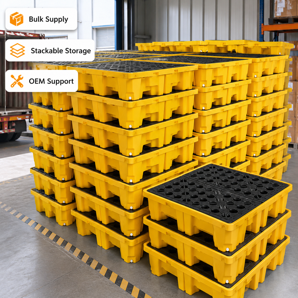Spill Containment Pallet Chemical Hazardous Waste Oil Drum Secondary ...