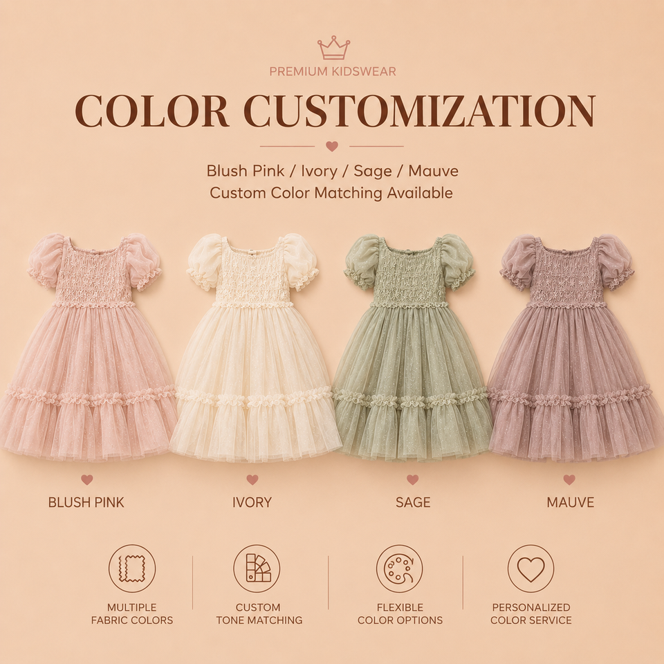 Baby Girl Casual Summer Dress with Puff Sleeves O-Neck and Layered ...
