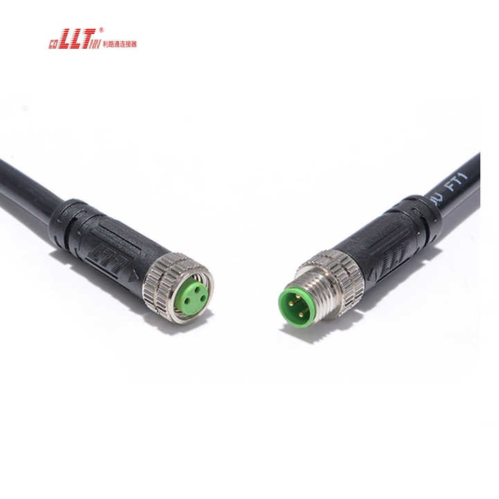 LLT M8 3 Pole Sensor Connector IP67 Waterproof Cable Over Molded ...