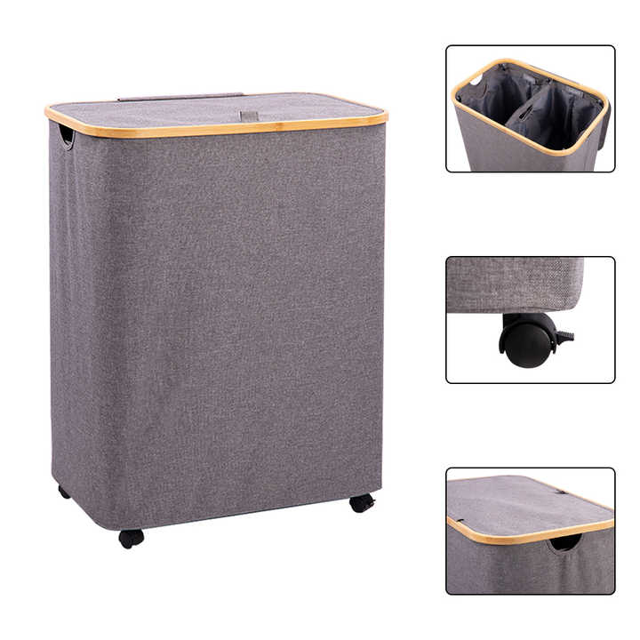 Laundry Hamper with Lid Collapsible Hamper Easy to Move Around Laundry ...