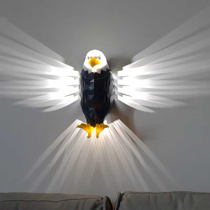 Modern LED Wall Light in the Shape of an American Bald Eagle RGB Indoor ...
