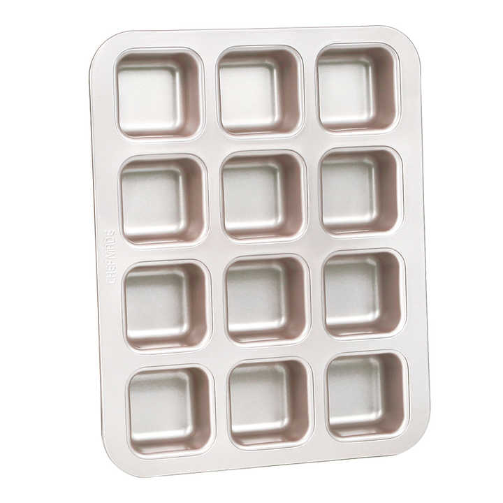 CHEFMADE 12 Cavity Non-Stick Square Muffin Pan Bakeware Mold Brownie ...