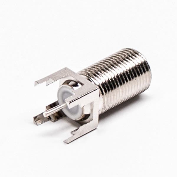 F Type Female PCB Mount RF Coaxial TV Antenna Connector - 75 Ohm Zinc ...