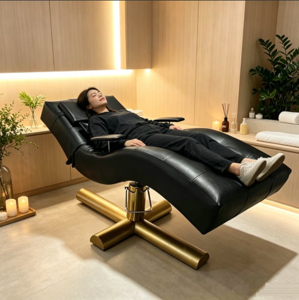 Luxury Custom Color Lash Bed with Multi Section Adjustment and Gold ...