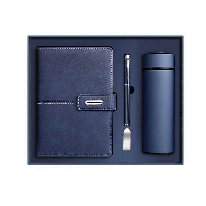 Custom Black Notebook with Box Thermos Cup Journal Gift Set