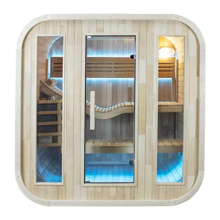 Modern Design Cabin Outdoor Barrel Sauna 4 Person Infrared Wood Outdoor ...