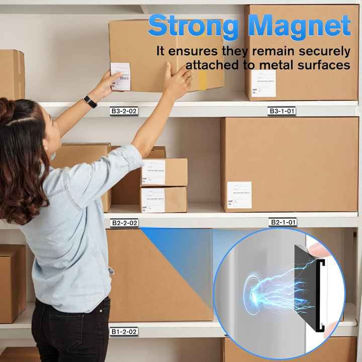 Magnetic Label Holders Sign and Label With Magnets Metal Shelf Label ...