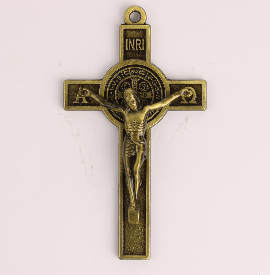 Crucifix Cross Pendant Saint Benedict Jesus Religious for Rosary Making ...