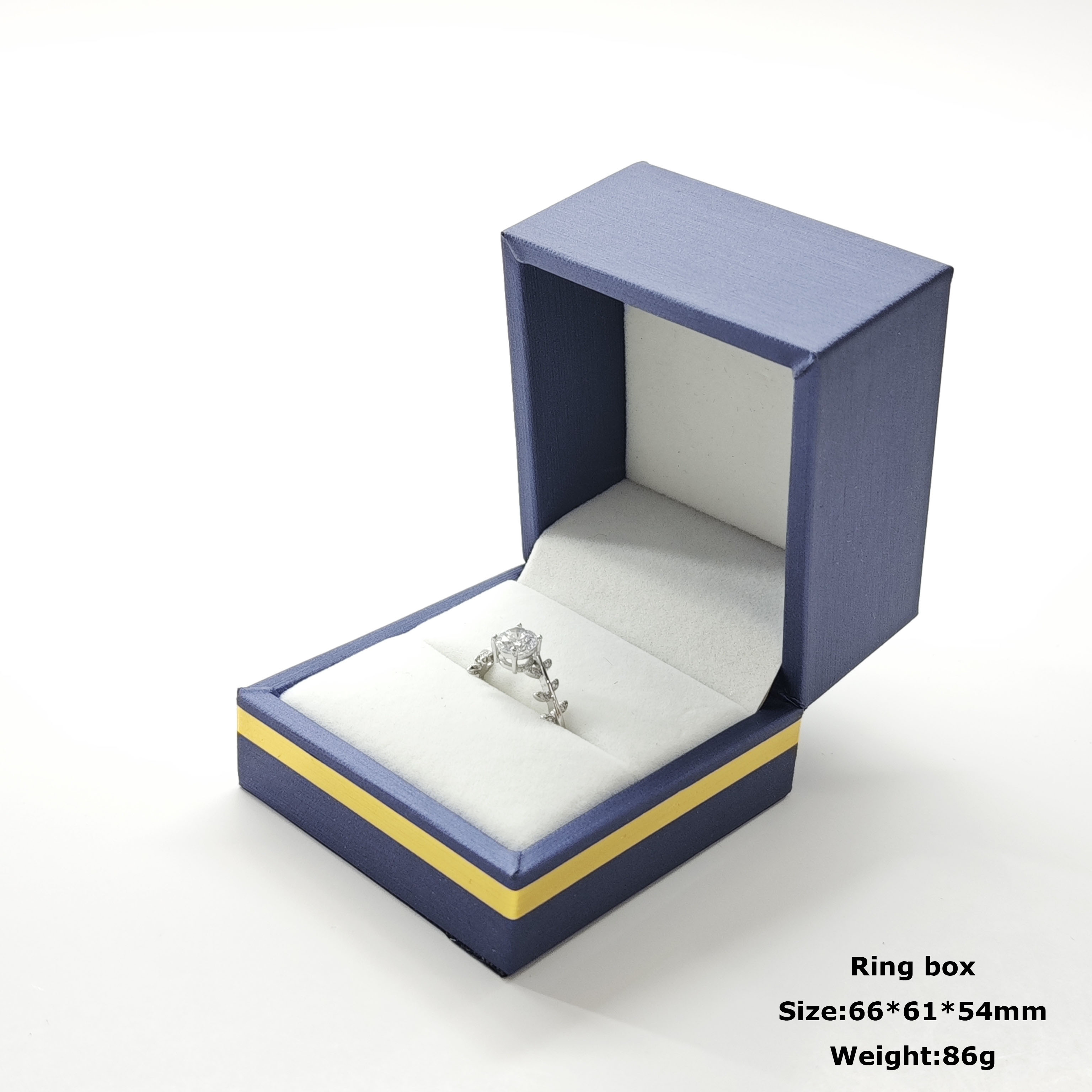 Luxury Leather Jewelry Box Blue Leather Jewellery Box Custom logo for ...