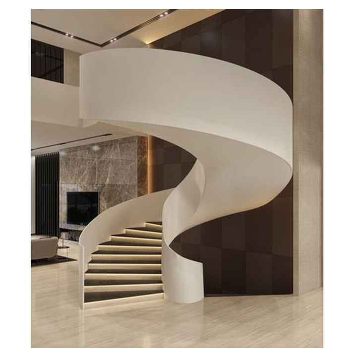 For Apartment Use Floating Wood Tread Staircase Staircase with Spiral ...