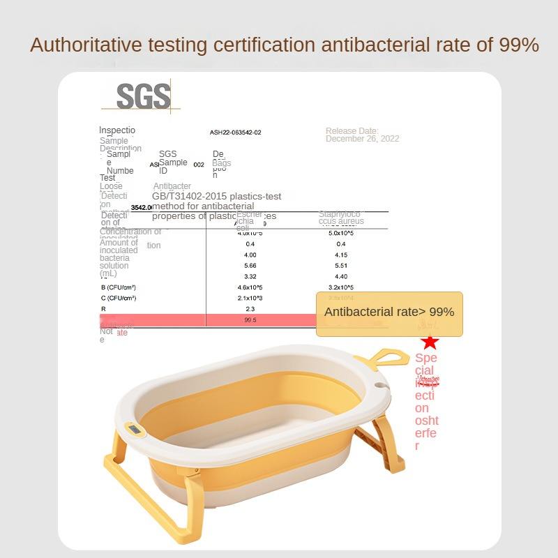 Portable Folding Infant Bath Tub Large Capacity Reclining Baby Shower ...