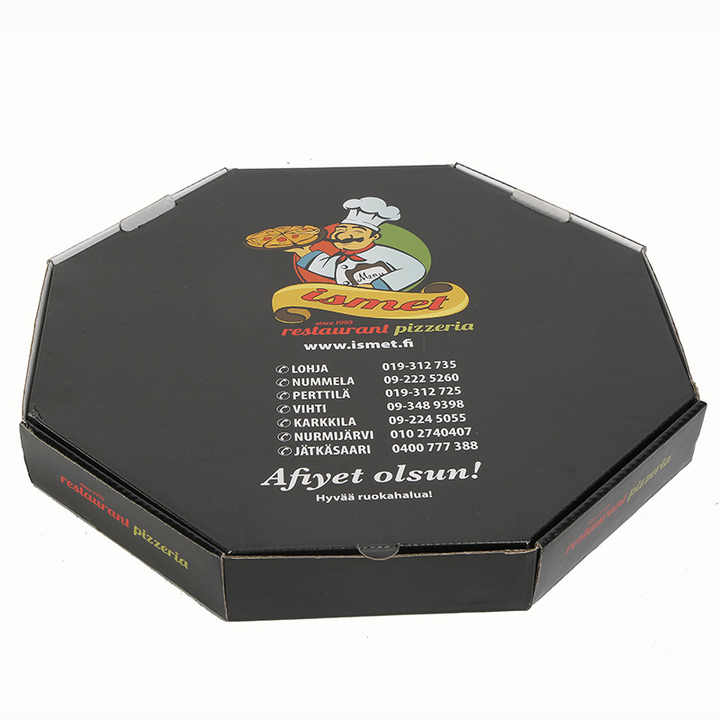 Black Corrugated Kraft Paper Pizza Box With Foil Custom logo Free UV ...