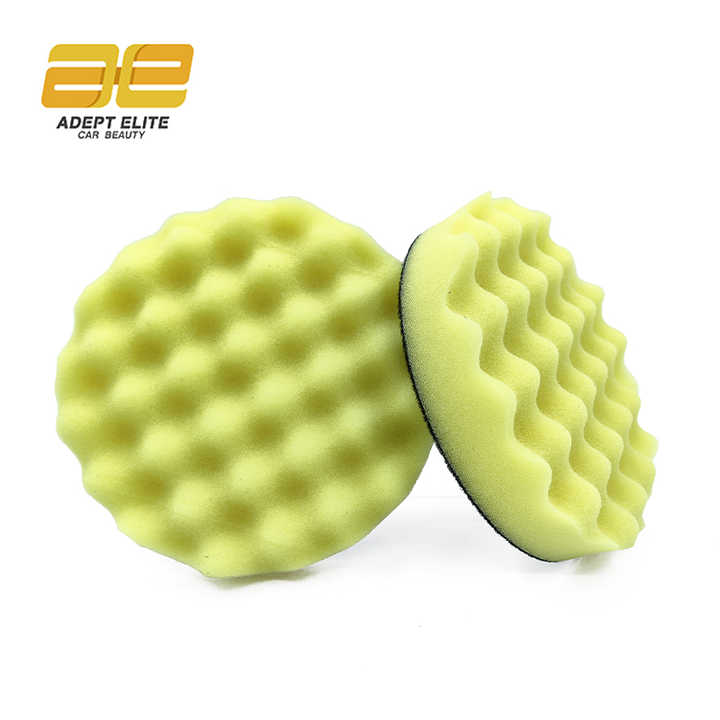 Yellow Medium Waffle Buffing PAD for Car with Straight Edges