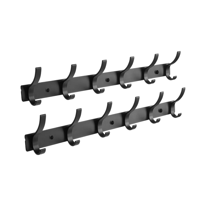 Wall Mount Aluminum Coat Rack Household Metal Robe Holder with Hooks ...