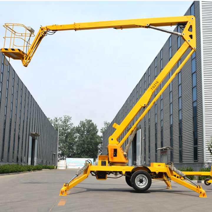 10 Meters Articulated Towable Trailer Boom Lift| Alibaba.com
