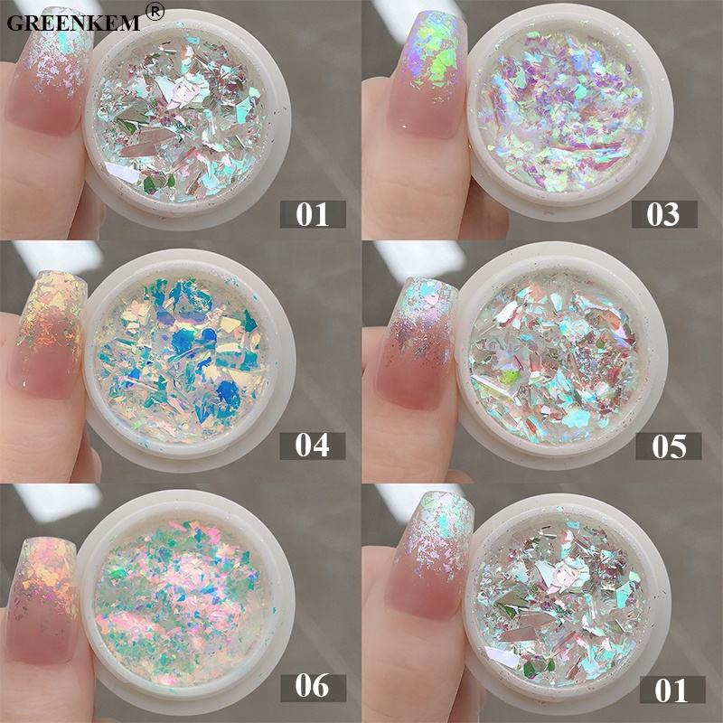 New Design Super Shine 5Colors Aurora Crystal Opal Nail Powder for Nail ...