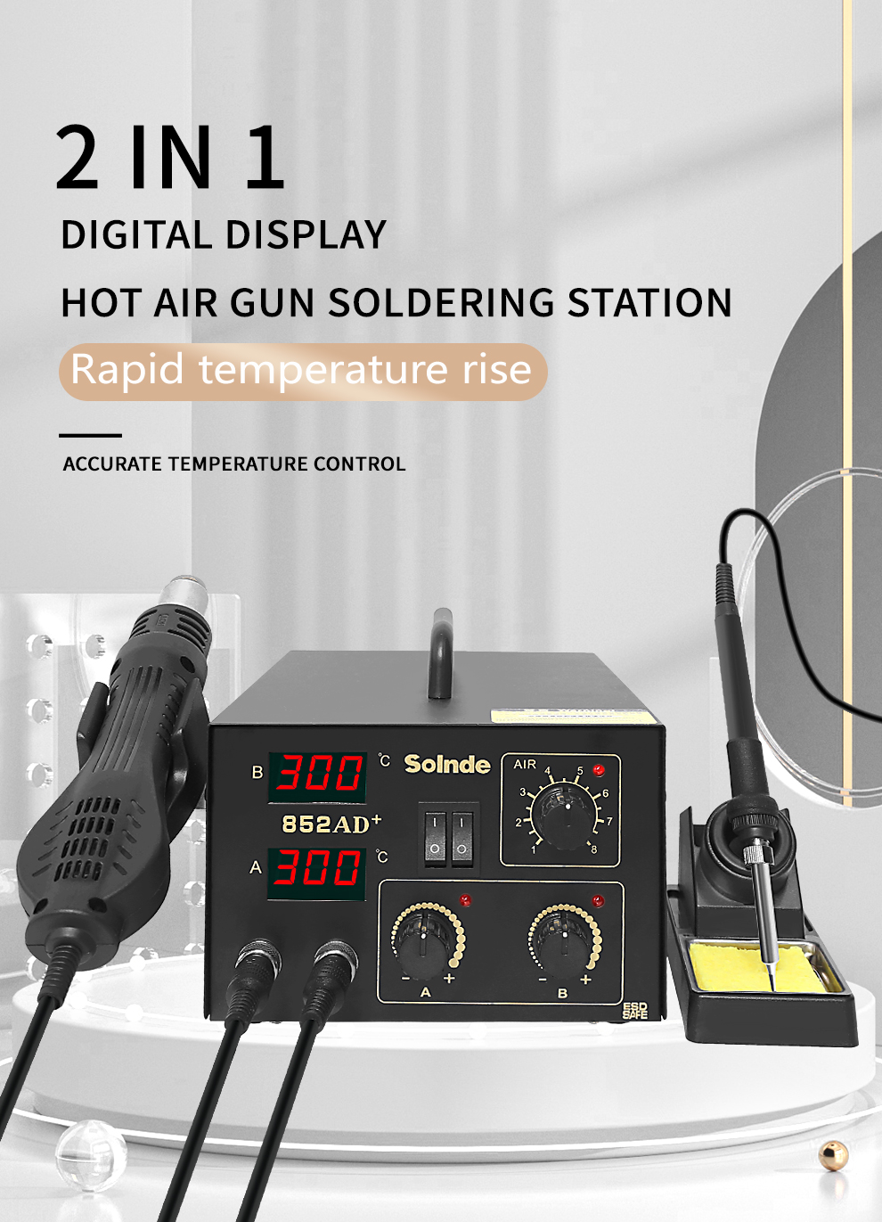 852ad + 650w Station Từ Trung Quốc Nhà Máy Sản Xuất Pcb Hot Air Smd Re ...