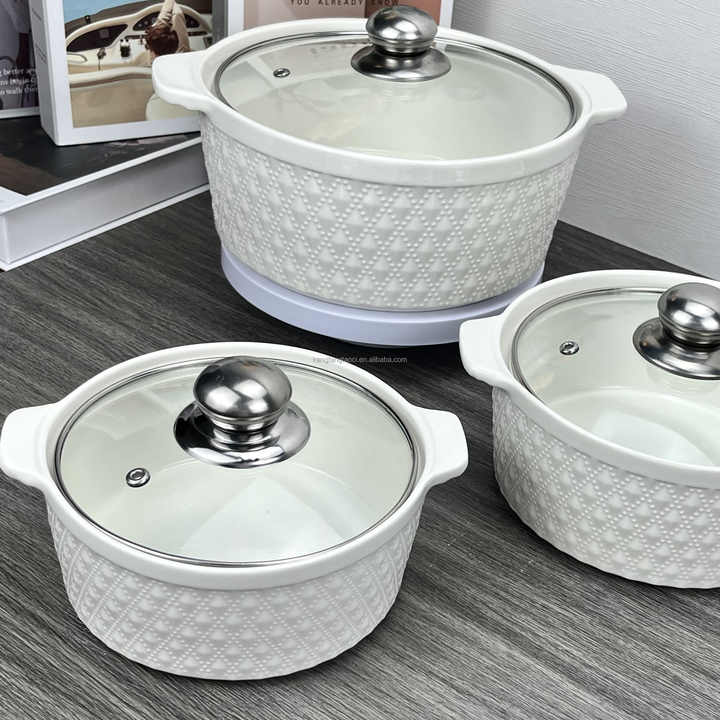 2024 Hot Selling Cheap Cookware Kitchenware Pot Sets Ceramic Soup Pots ...