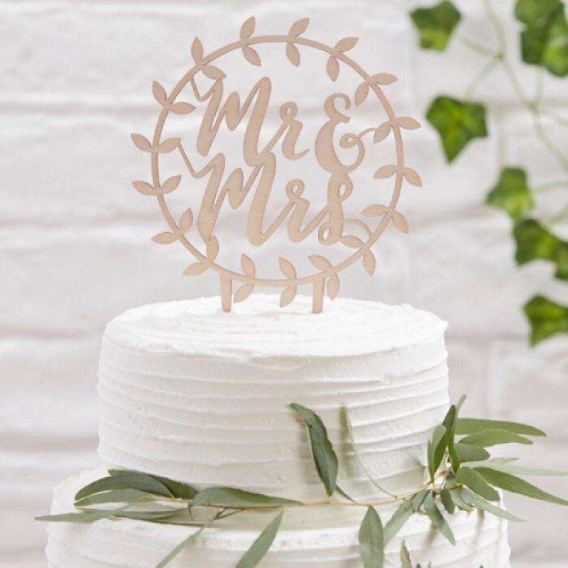 Custom Mr Mrs Graduation Cake Topper Rustic Style Wooden Cake Pick for ...