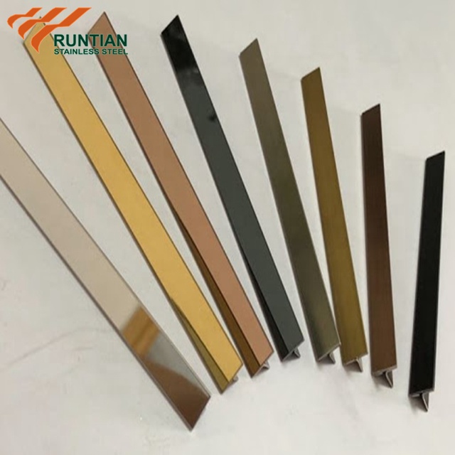 Gold Finish Stainless Steel U Channel - 304/316, Satin/Mirror