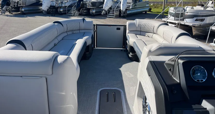 Kinlife 2026 New Fiberglass Pontoon Boat with Electric Sport Arch ...
