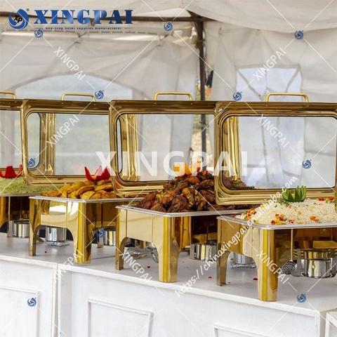 XINGPAI Gold Luxury Buffet Chafing Dish in Dubai Stainless Steel
