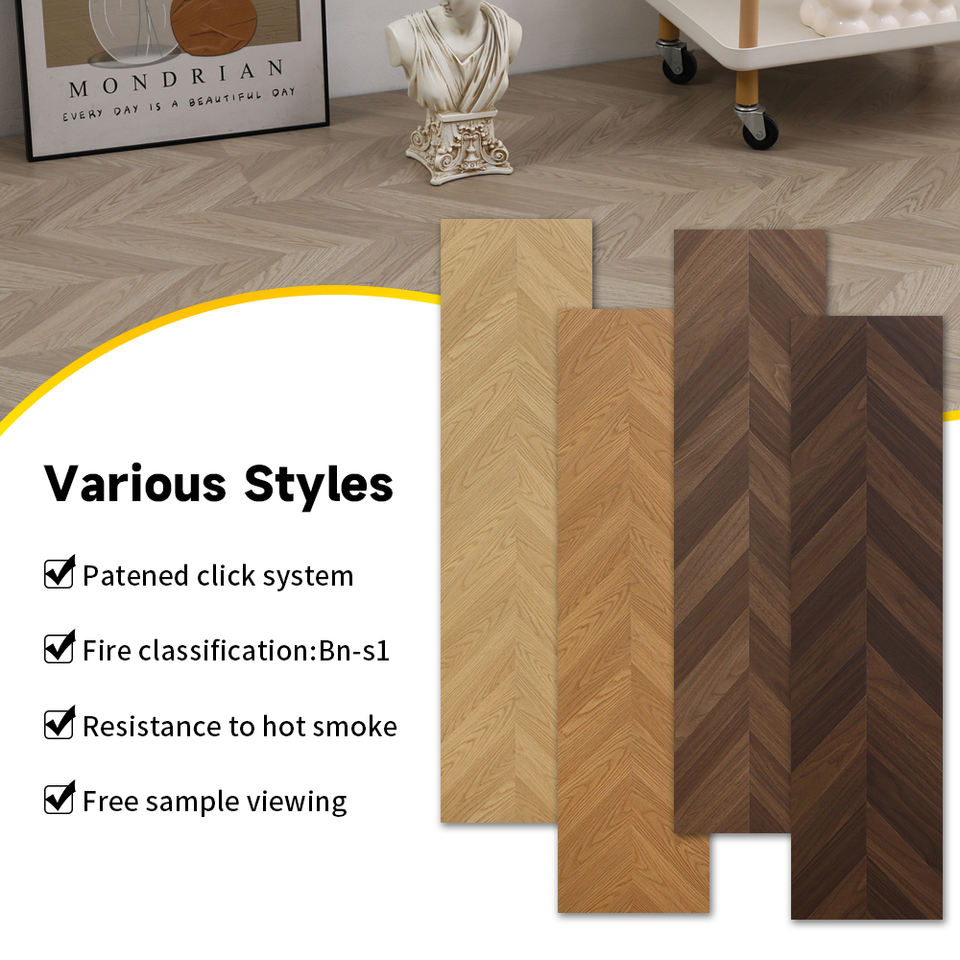 Fish Bone SPC Vinyl Flooring 4.5mm Waterproof Click Lock System Eco ...