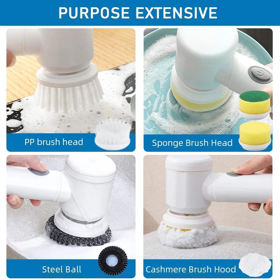 Sunshine Portable USB Rechargeable Power Cleaning Brush Household ...