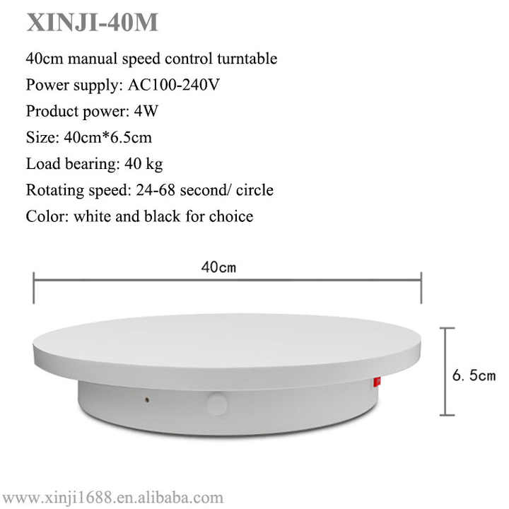 XINJI Automatic Photography Turntable - 40cm, 360° Rotation