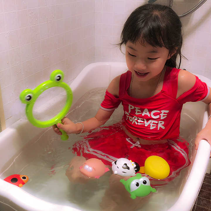 Baby Shower Toy Water Spray Net Fishing Fish Children's Animal Pinching ...