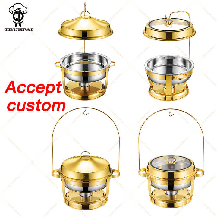 Luxury Hotel Chafing Dish 9.0L Golden Buffet Server Food Display Stand Chefing Dishes Luxury ...