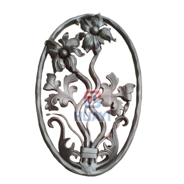 Weldable Wrought Iron Flowers Pattern Artistic Double Ring Design for ...
