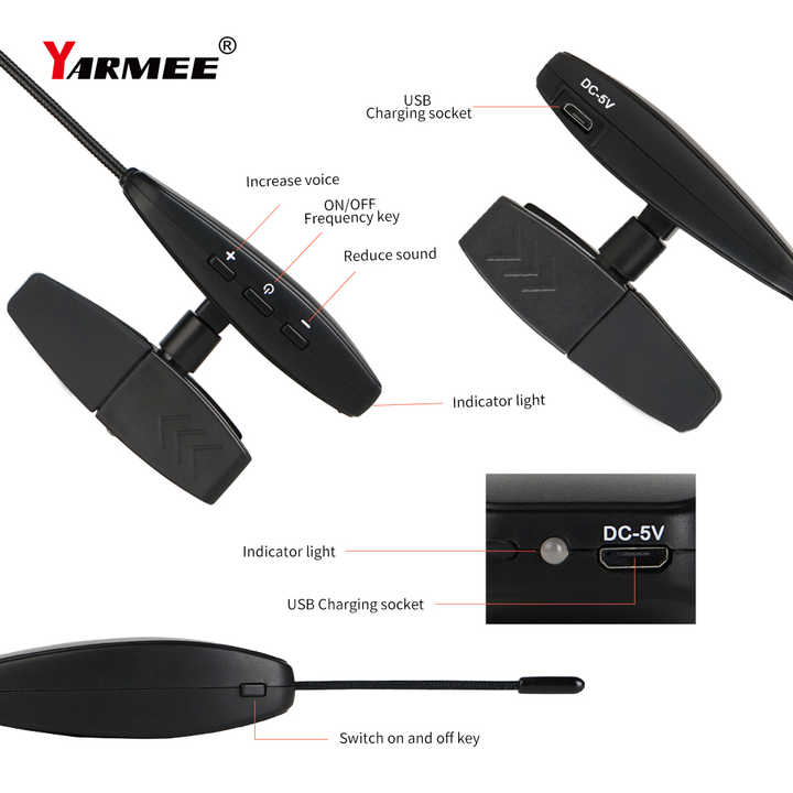 For YARMEE YW11 Wireless Lavalier Microphone Cardioid Polar Pattern for ...