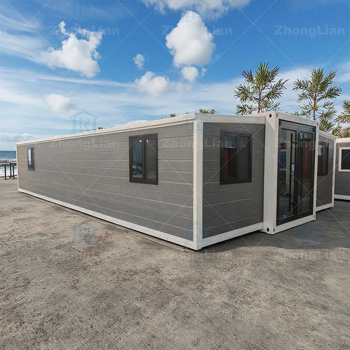 Luxury 40ft Expandable Prefab Container House Flat Pack Balcony Terrace ...
