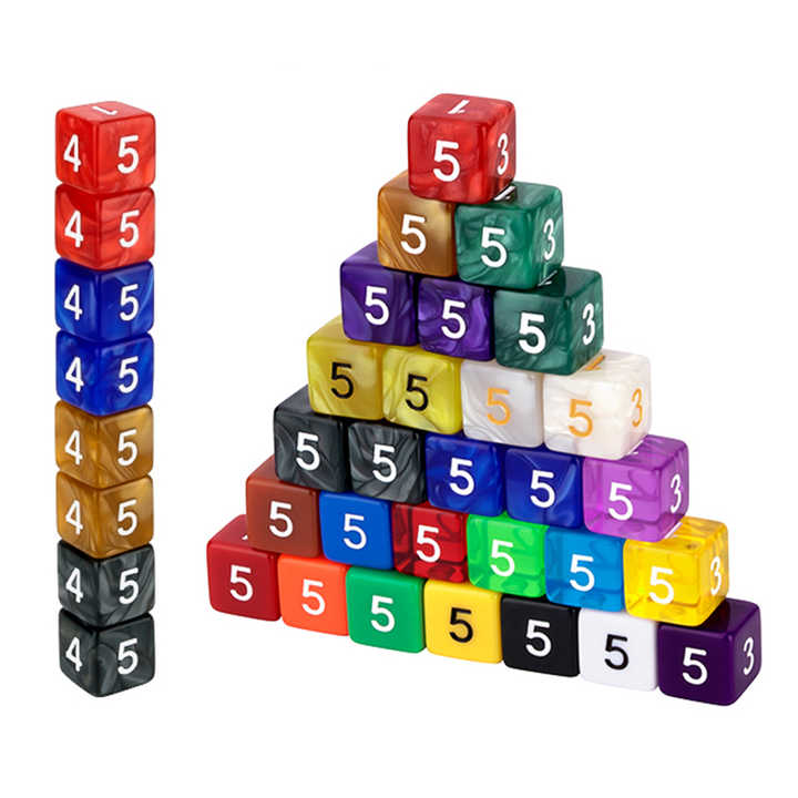 Custom Game Number Round Corner Colorful Acrylic Dice