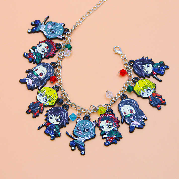 Q Version Anime Demon Slayer Bracelet Fashion Accessory Combination ...