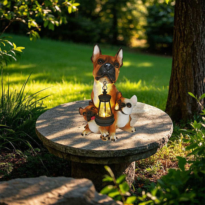 Handmade Bulldog Statue Night Light Resin Crafts Animal Coating for ...