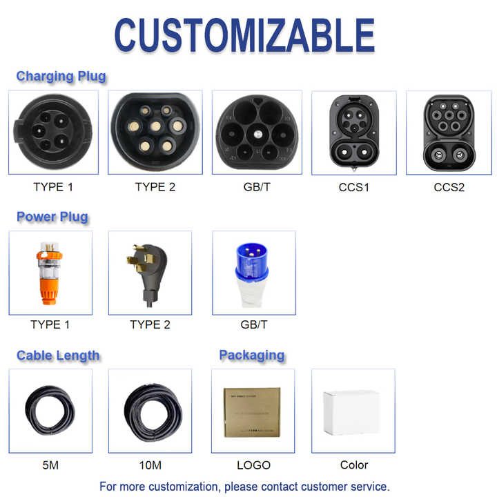 Customizable 3.5KW 7KW Dc Ev Charging Station Mobile Portable Charger 220V 1P for New Energy ...