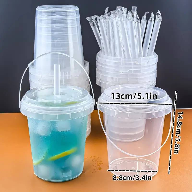 Custom Disposable Transparent PP Plastic Bucket 12oz 16oz 24oz 32oz for ...