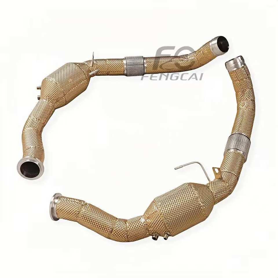 SS304 Gold Insulated Exhaust System Front Pipe for Porsche Panamera 971 ...