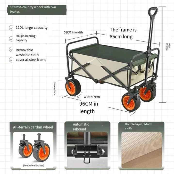 Portable Outdoor Collapsible Utility Cart - Perfect for Camping